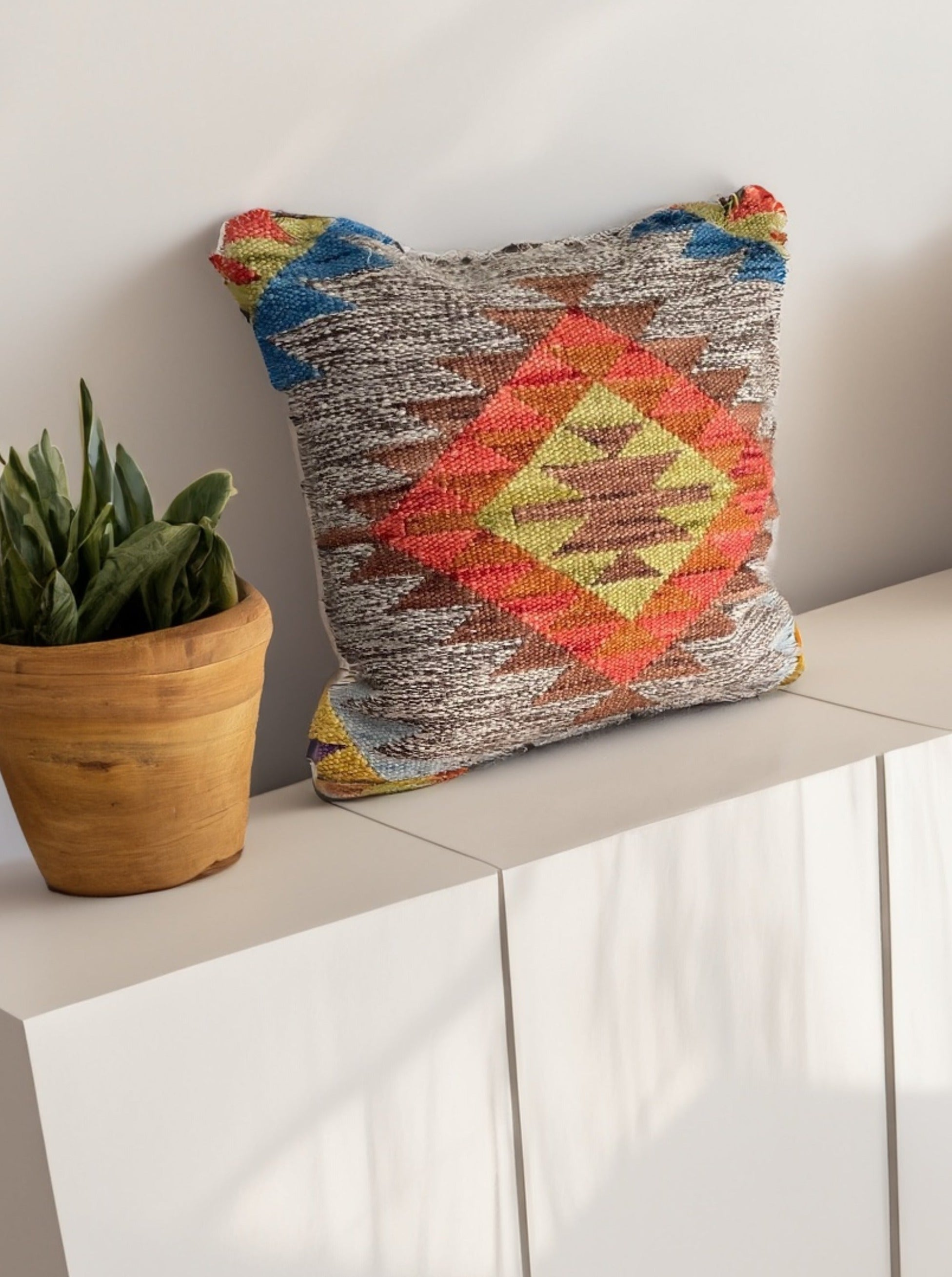 Multi Colour Diamond Cushion Cover | Second Nature Online