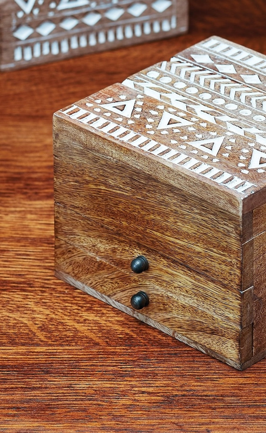 Wooden Jewellery Box With Aztec Design Hand Crafted Gifts For Her ...