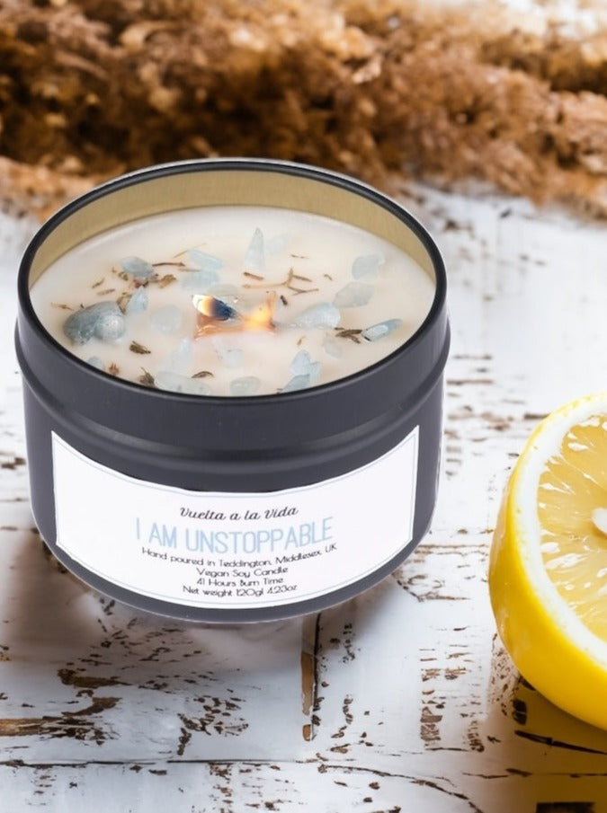 Motivational Aromatherapy Candle Aquamarine 'I Am Unstoppable' – Second ...