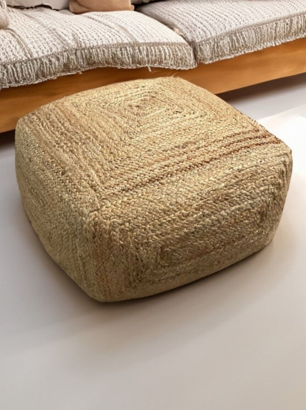 Natural Pouffe | Jute Pouffe | Footstool | Footrest | Pouffe | Seat ...