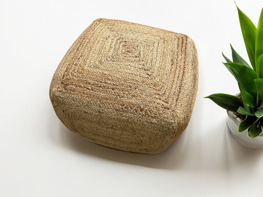 Natural Pouffe | Jute Pouffe | Footstool | Footrest | Pouffe | Seat ...
