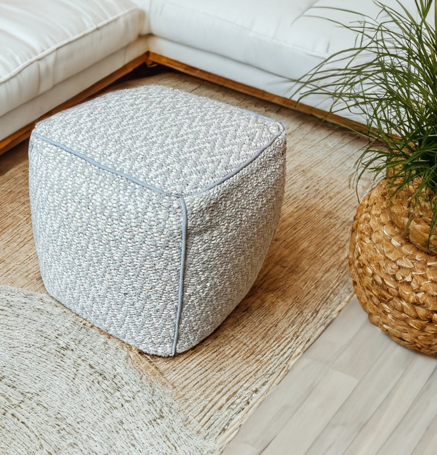 Grey Pouffe | 50 cm x 50 cm | Pouffe | Jute Pouffe | Leg Rest | Seat ...