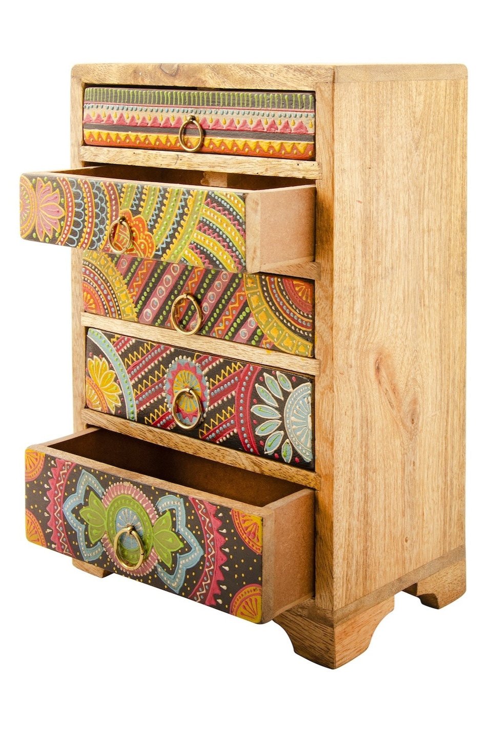Hand Painted Chest African Style Jewellery Storage Trinket Box Gift ...
