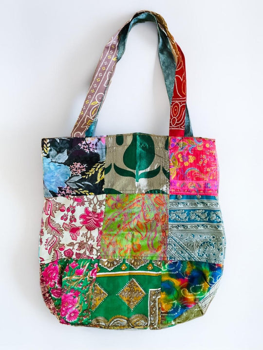Tote Bag | Patchwork Bag | Indian | Recycled Sari | Shopping Bag ...