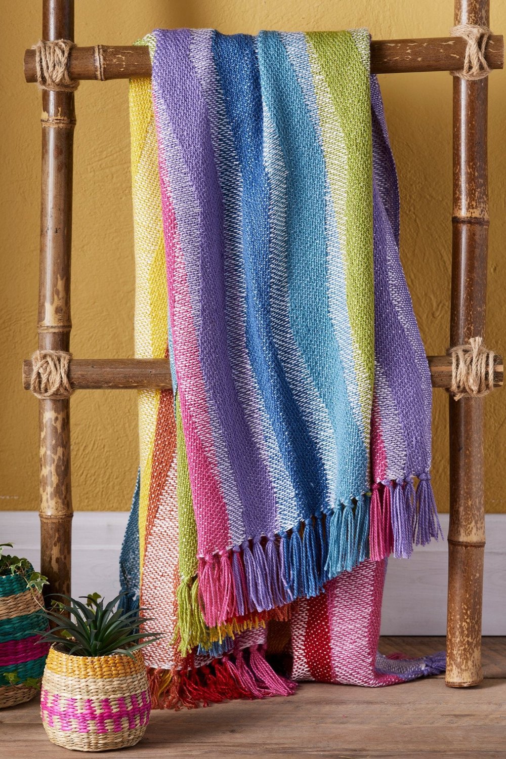 Recycled Bottles Zigzag Rainbow Throw 125 cm x 150 cm | Blanket ...