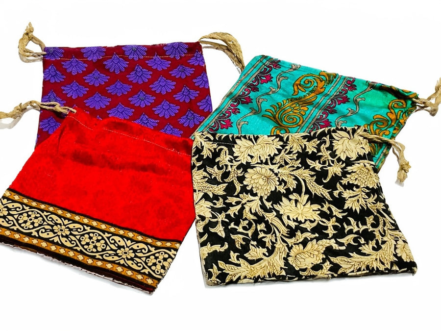 Recycled Sari Gift Bag With Drawstring Different Sizes Available ...