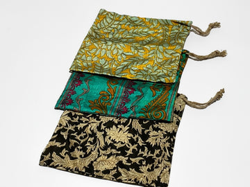 Recycled Sari Gift Bag With Drawstring Different Sizes Available ...