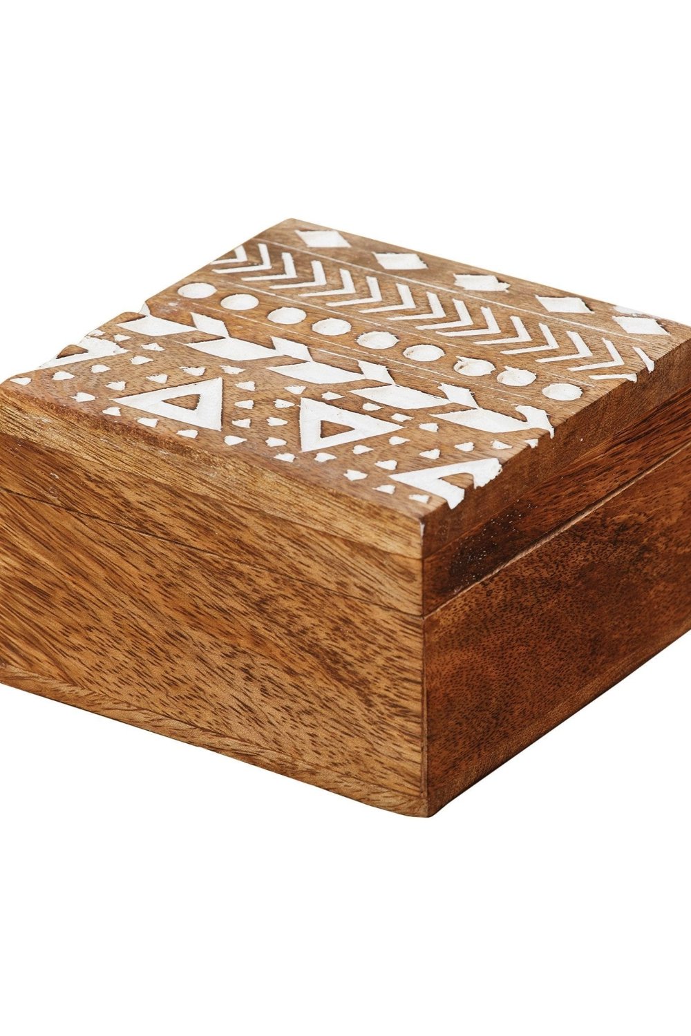 Small Wood Box Aztec Design Made from Mango Wood Storage Gift Box ...