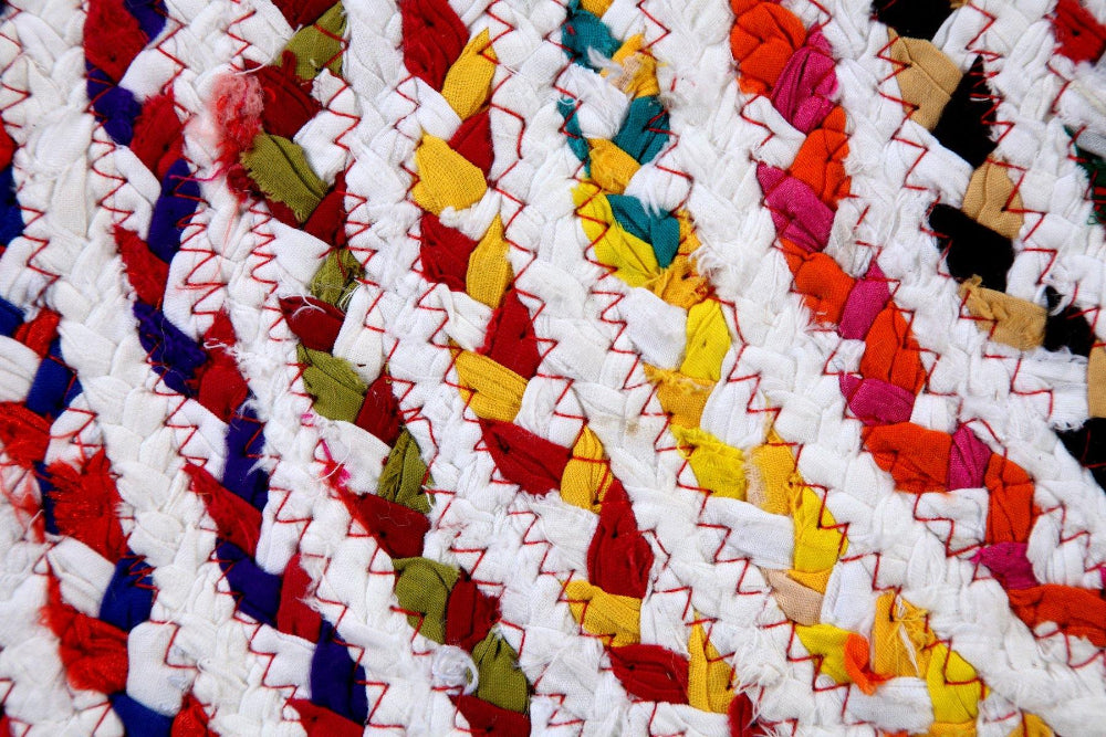 Boho White Rug | Recycled Fabric Rugs in UK | Rag Rug Style – Second ...