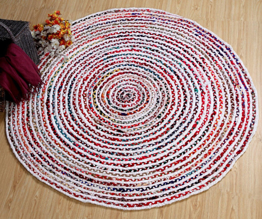 Boho White Rug | Recycled Fabric Rugs in UK | Rag Rug Style – Second ...