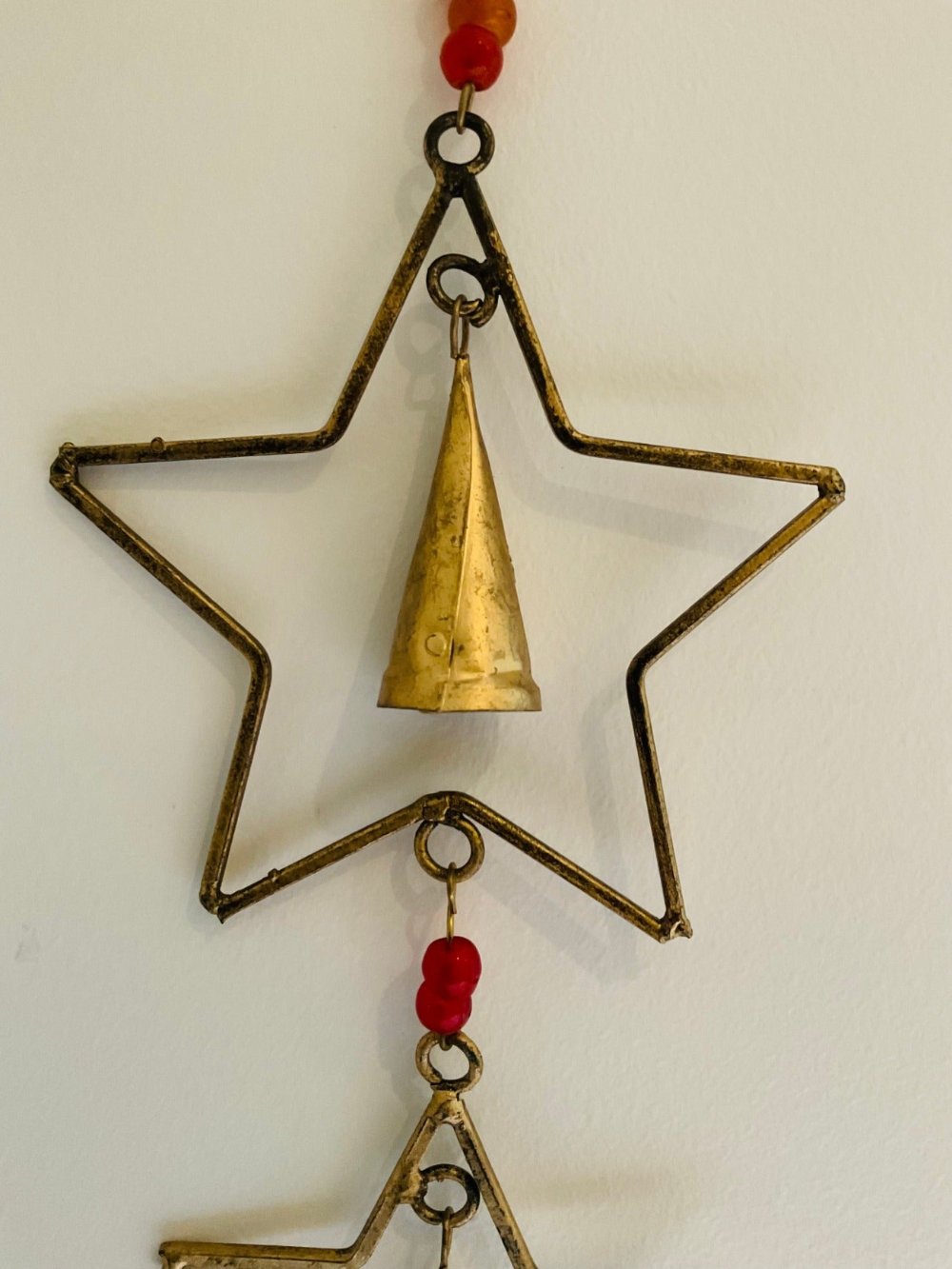 Iron Metal Stars Wind Chime With Glass Beads Home Decor or Garden ...