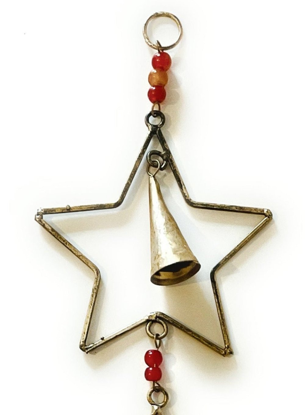 Iron Metal Stars Wind Chime With Glass Beads Home Decor or Garden ...